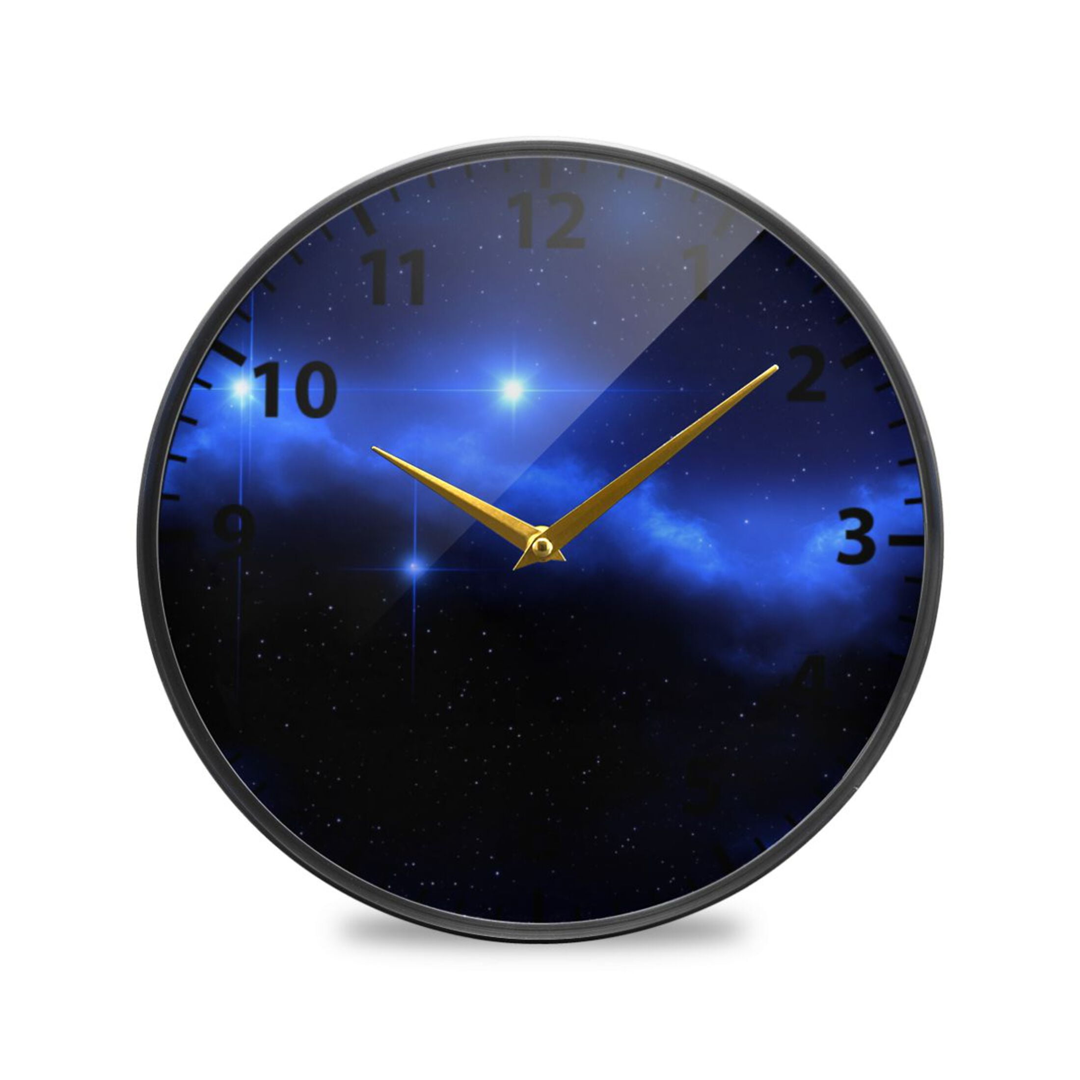 Acrylic Wall and Table Clock Starry Night Sky 9.5in Modern Decor with ...