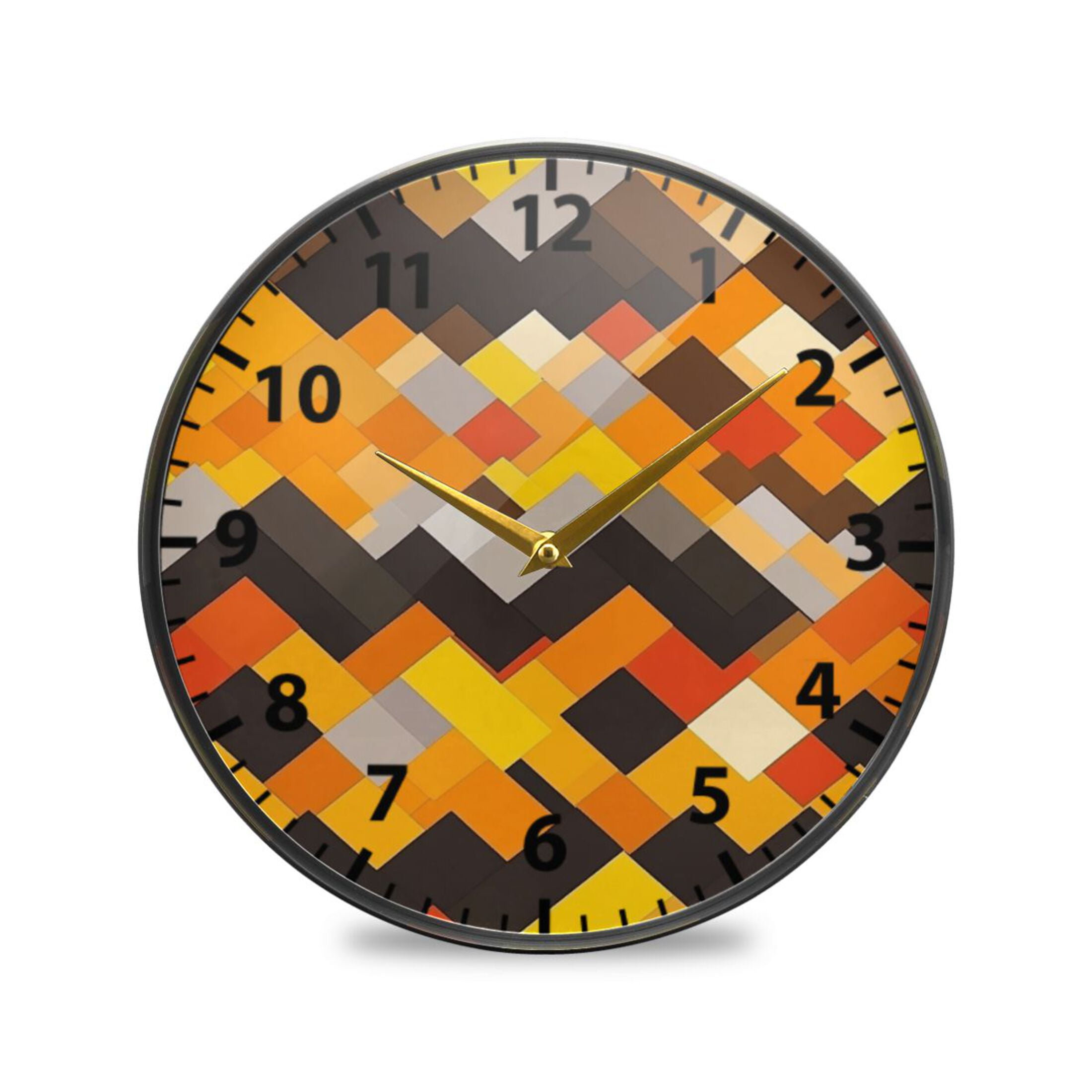 Acrylic Wall and Table Clock Stripe Pattern Design 9.5in Modern Decor ...