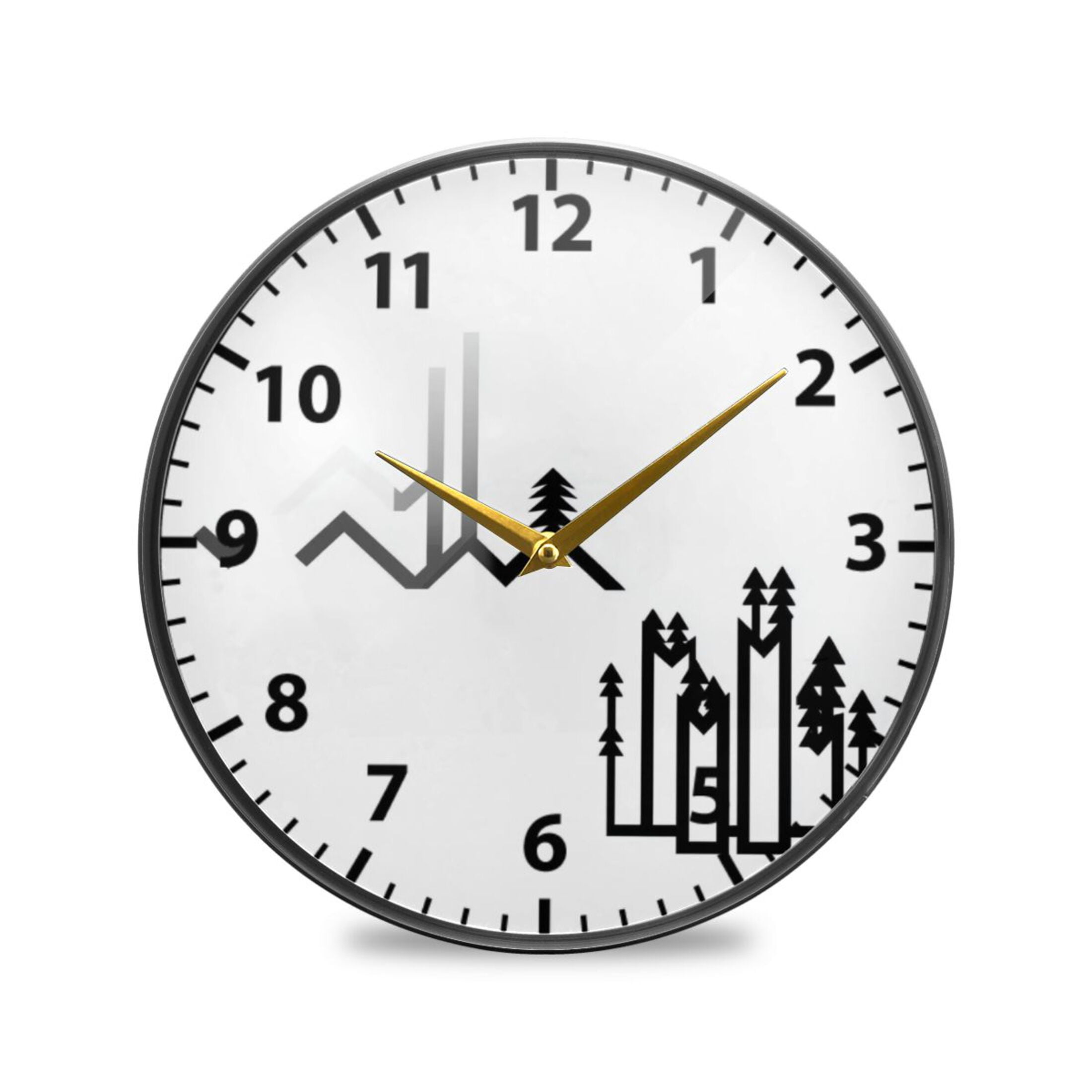 Acrylic Wall and Table Clock Stylized Mountain Range 9.5in Modern Decor ...