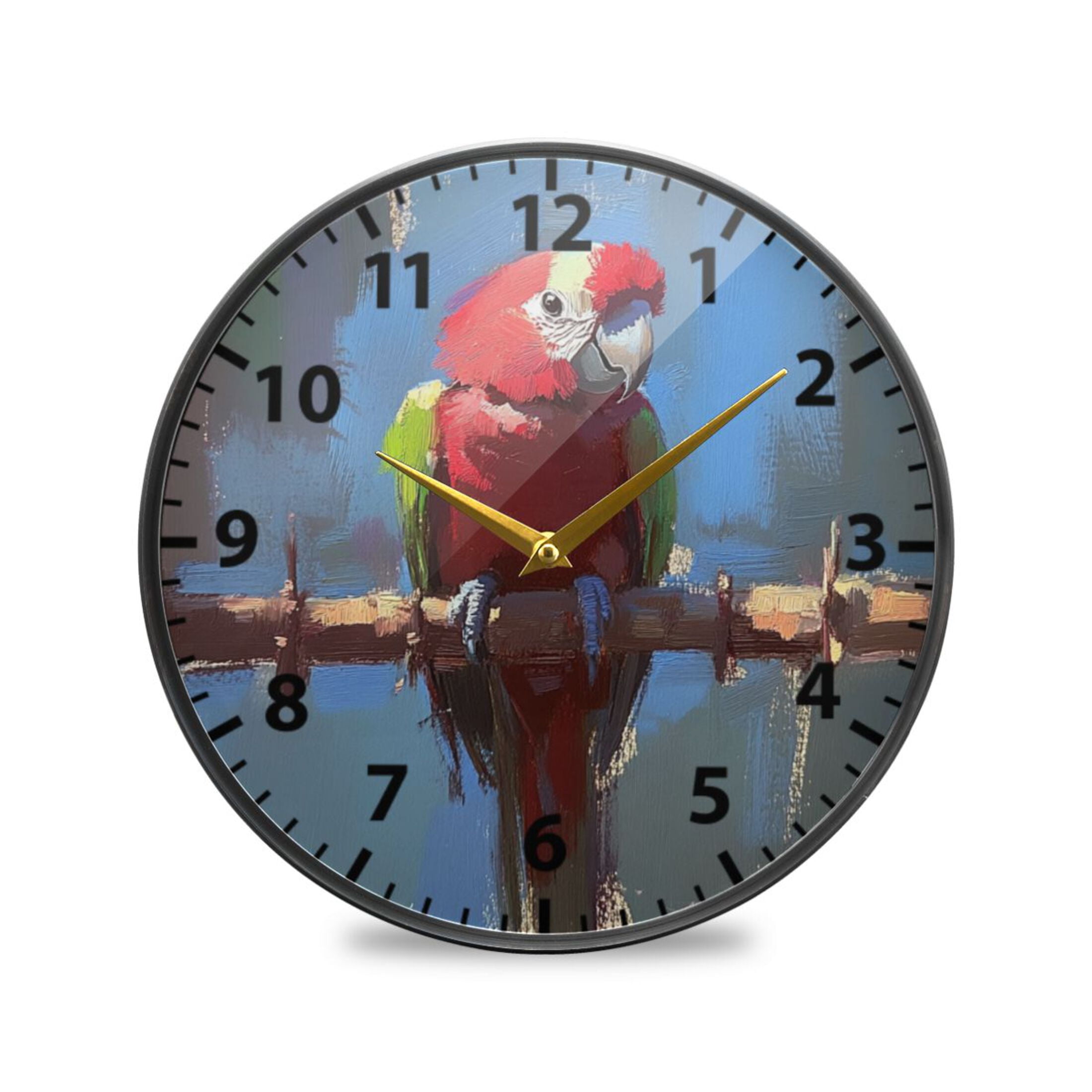 Acrylic Wall and Table Clock Stylized Parrot 11.9in Modern Decor with ...