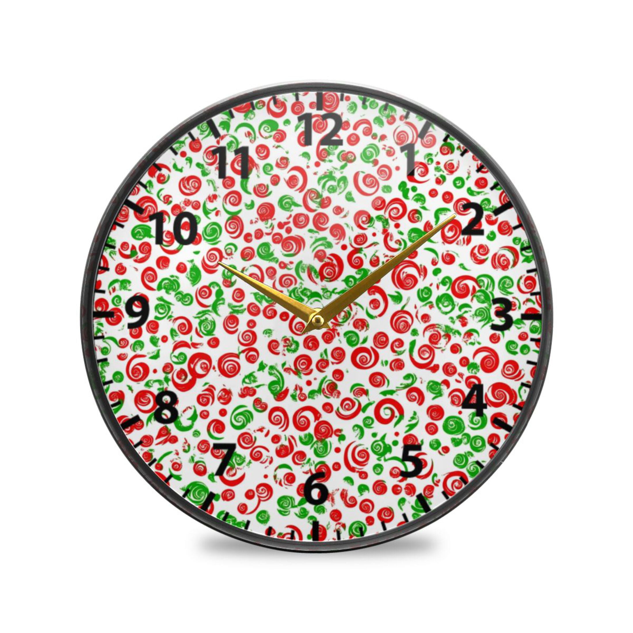 Swirl Pattern Wall Clock Modern Decor Acrylic Clock Golden Hands 11.9in ...