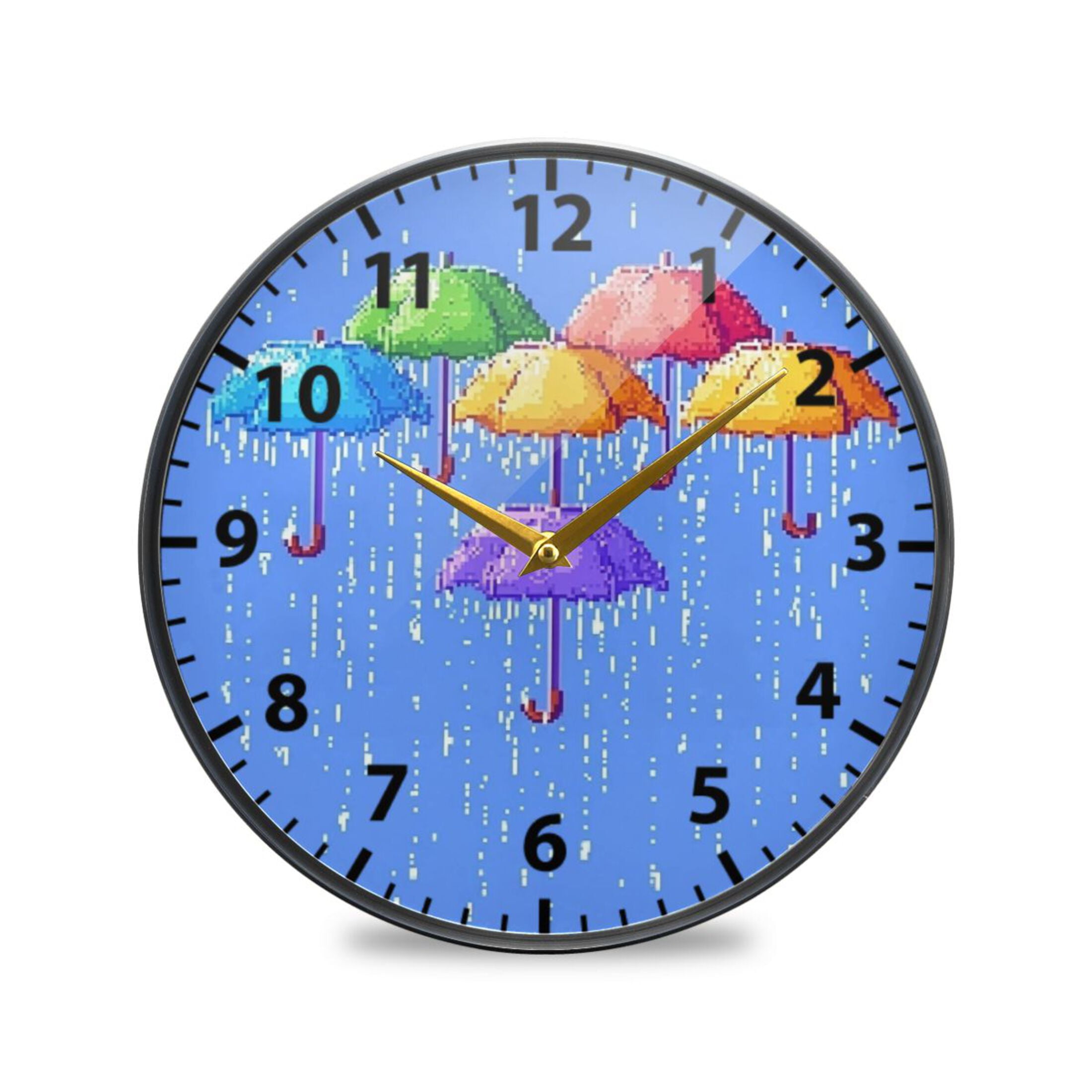 Acrylic Wall and Table Clock Umbrellas 9.5in Modern Decor with Golden ...