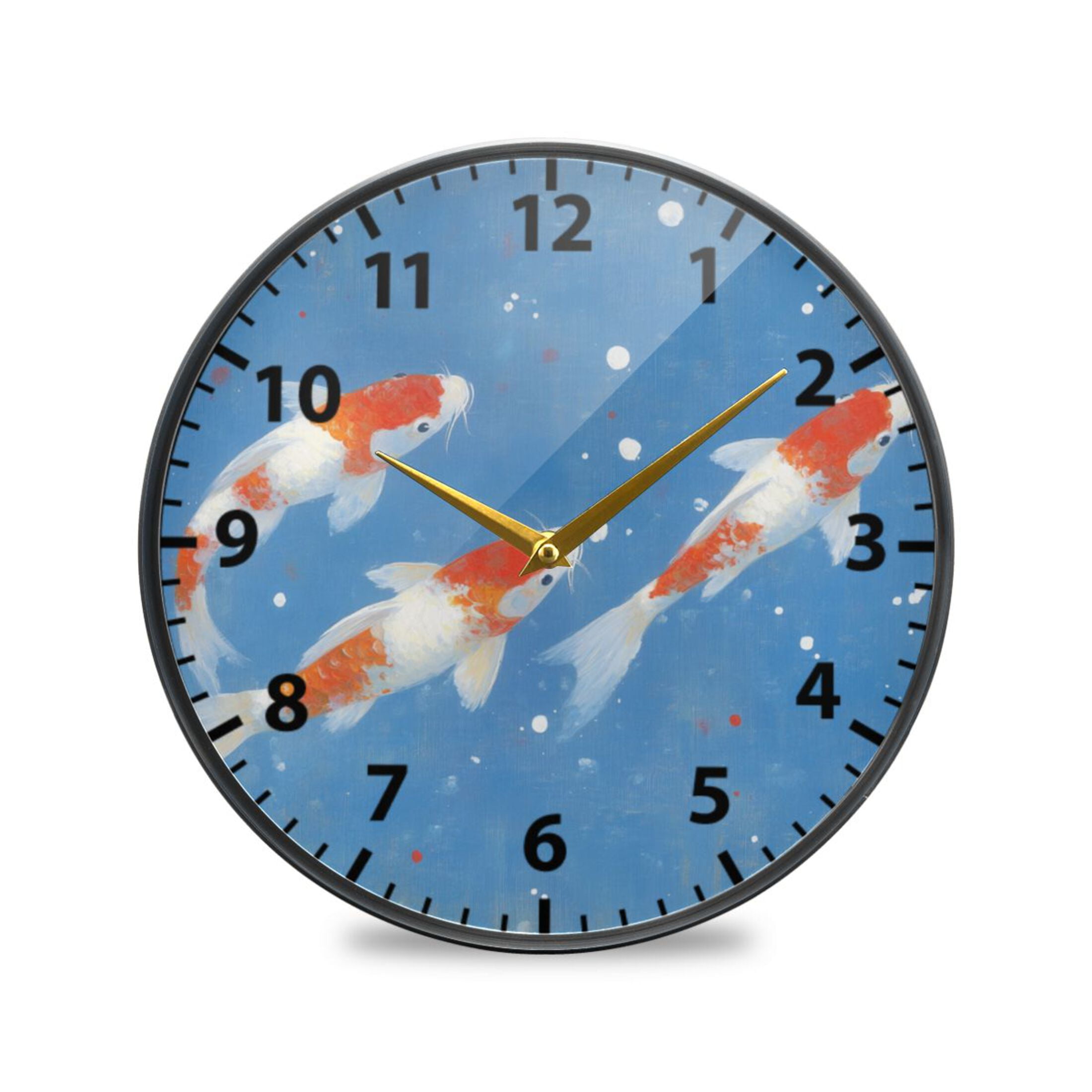 Acrylic Wall and Table Clock Wash Koi Pattern 11.9in Modern Decor with ...