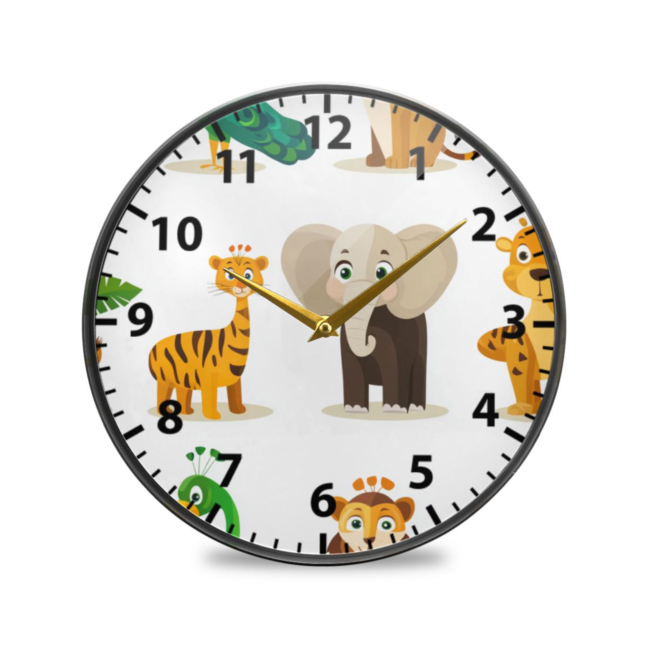 Acrylic Wall and Table Clock Wild Animal Friends 9.5in Modern Decor ...