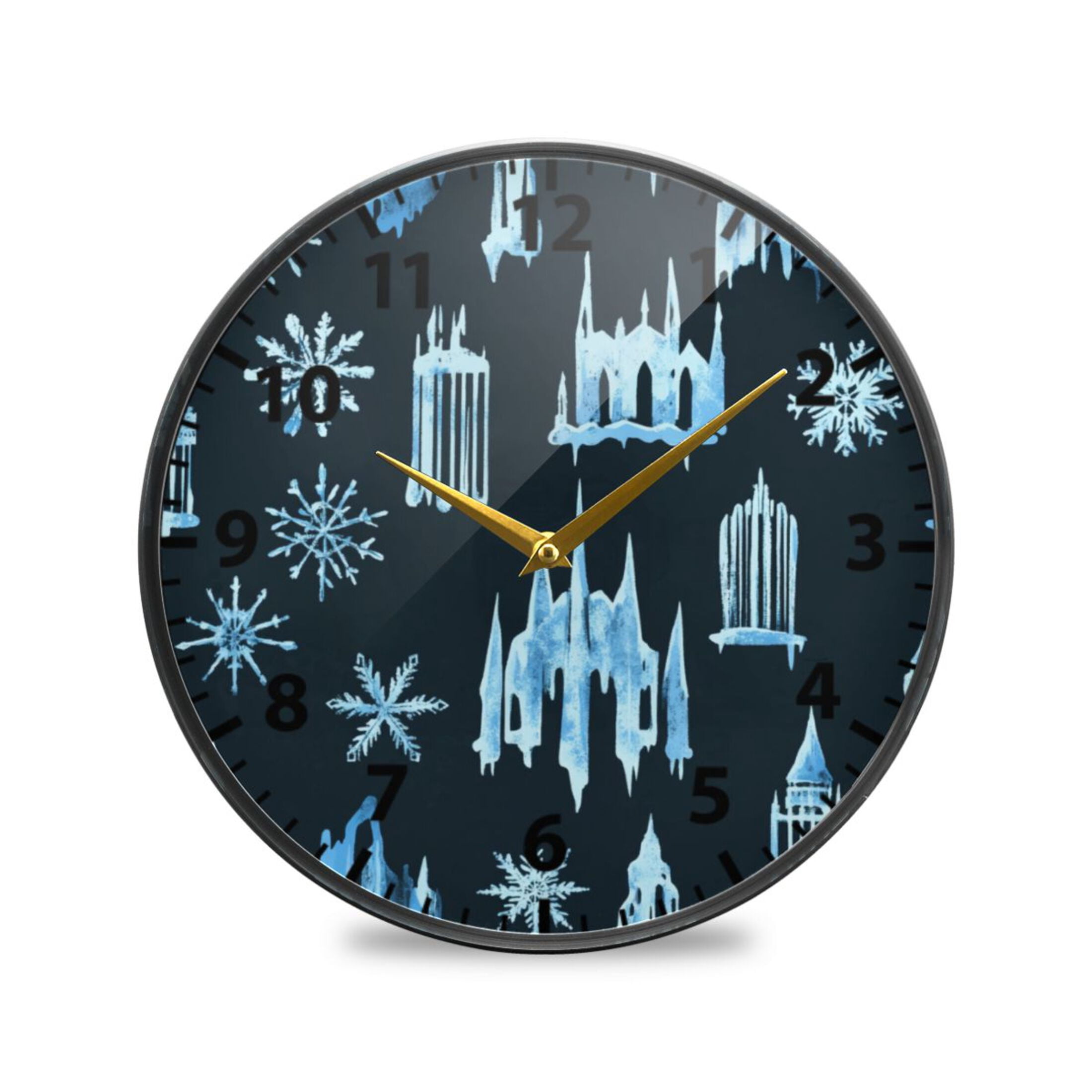 Acrylic Wall and Table Clock Winter Themed Cities 11.9in Modern Decor ...