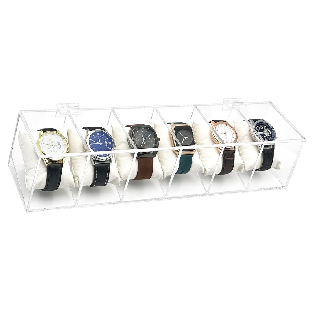 Acrylic Watch Box with Multiple Compartments Transparent Watches ...