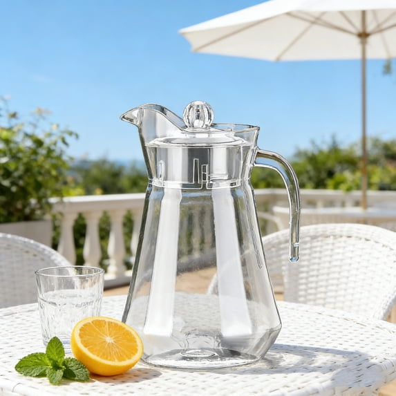 Acrylic Water Pitcher with Lid 1.5L 1L Large Capacity Drink Container ...