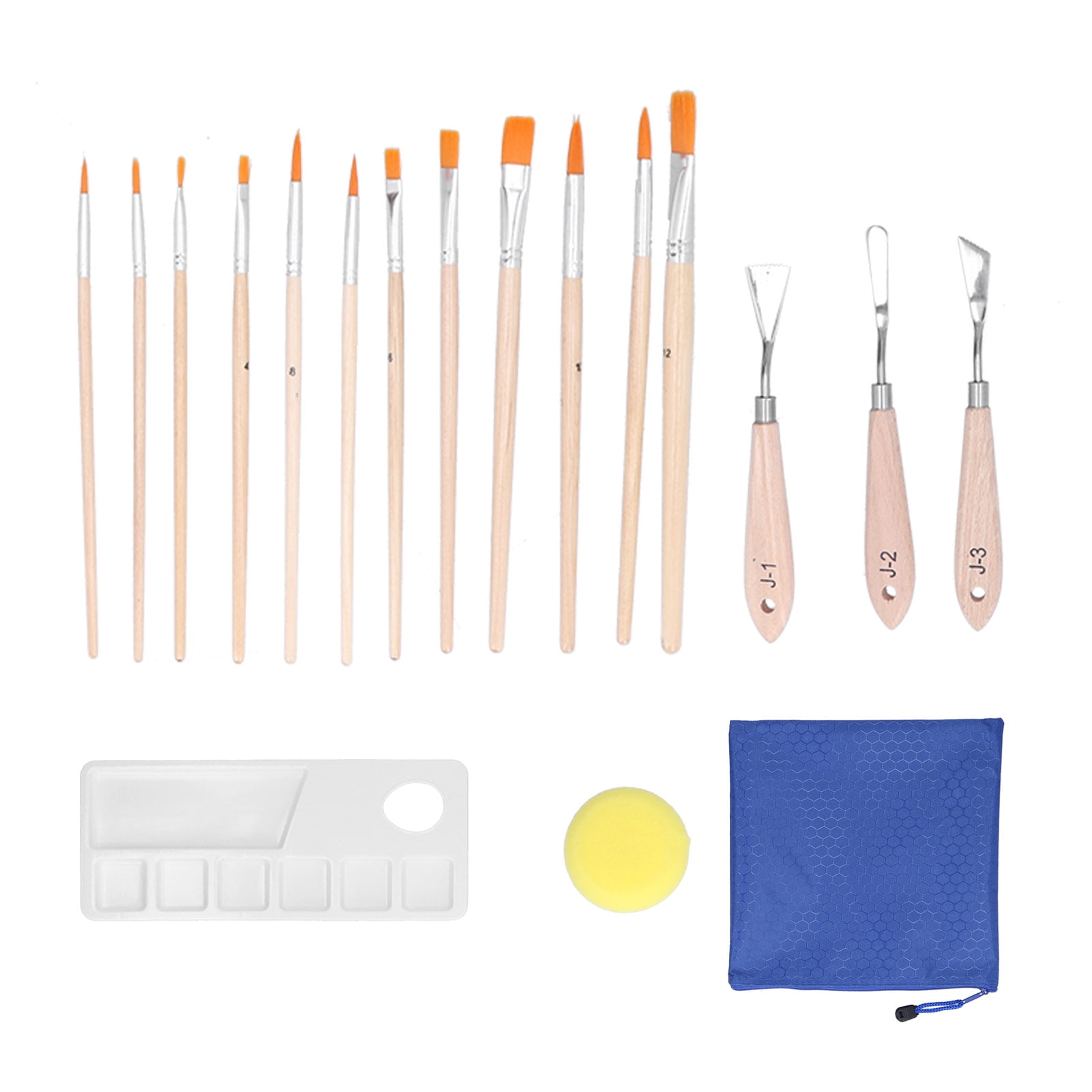 Acrylic Watercolor Oil Paint Brush Set with Palette Scraper Tool - Hook ...