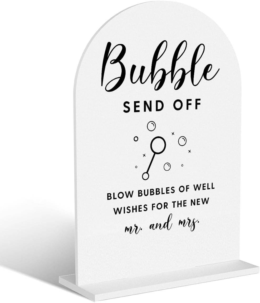 Acrylic Wedding Signs, Bubble Send Off Signs for Marriage Reception ...