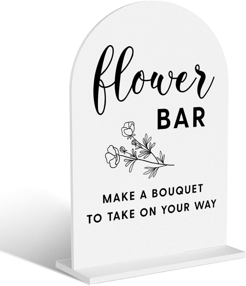 Acrylic Wedding Signs, Flower Bar Signs for Marriage Reception, Flower ...