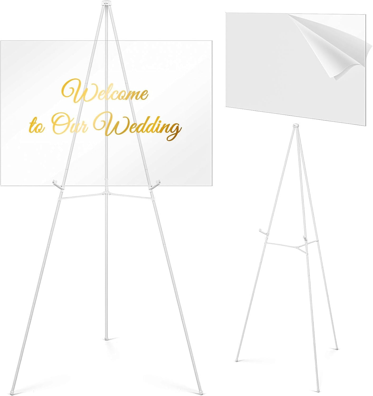 Acrylic Wedding Welcome Sign with Stand 24" x 36" Reusable Blank ...