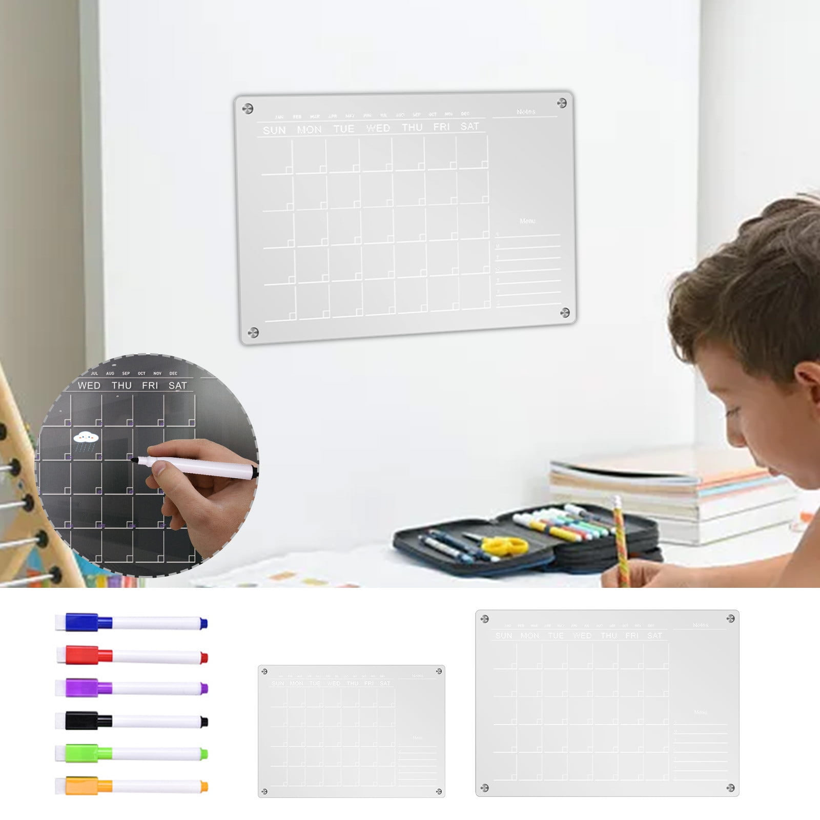 Acrylic Weekly Plan Note Board, Lanyard Message Board, 5Ml Erasable ...