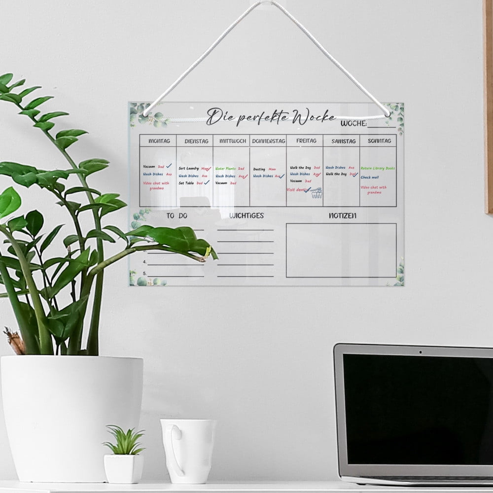 Acrylic Weekly Plan Note Board Lanyard Message Board Monthly Plan Memo ...