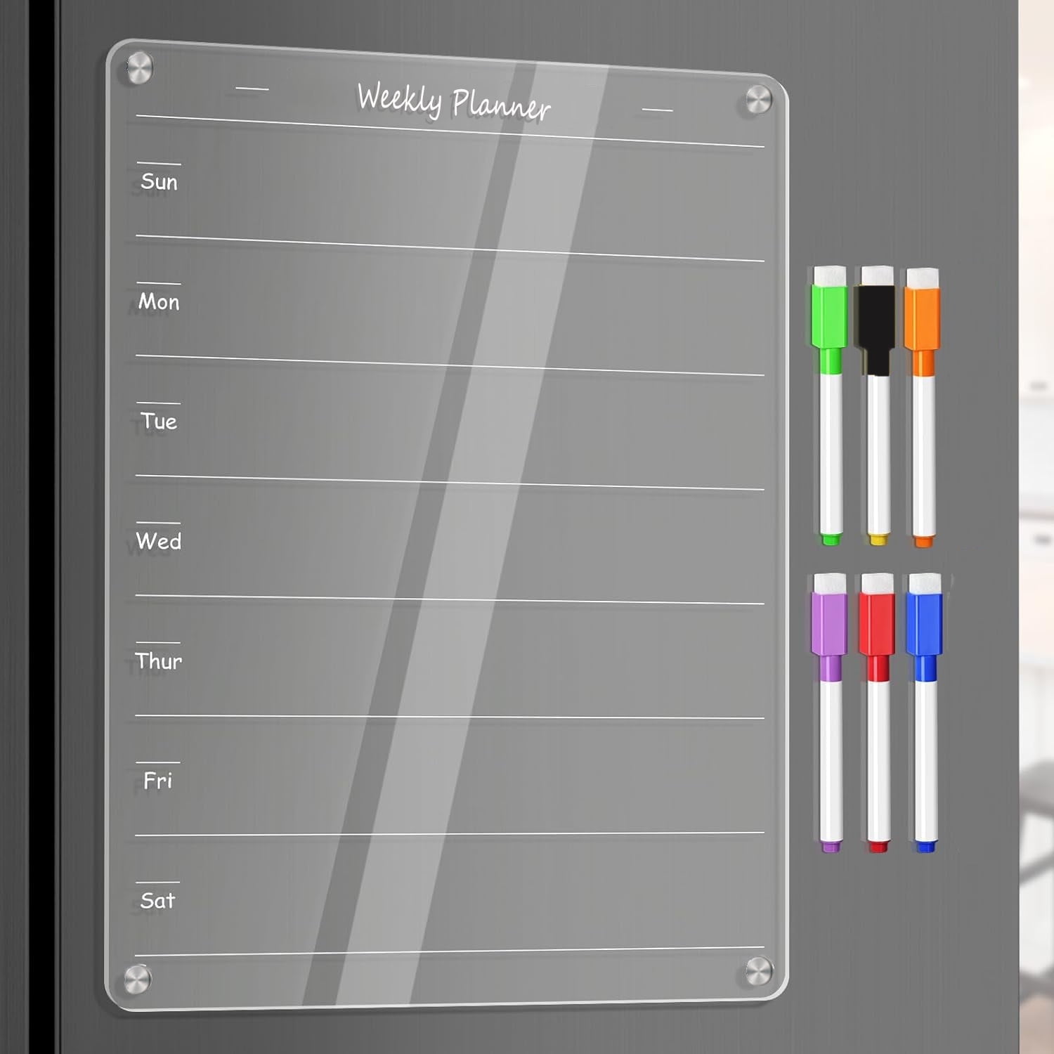 Acrylic Weekly Planner Board Meal Planner Magnetic Menu Board for ...