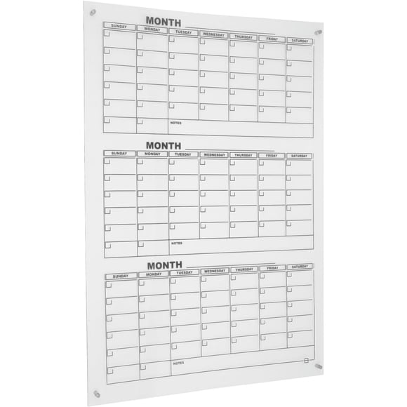 Dry Erase 3 Month Calendar Wall