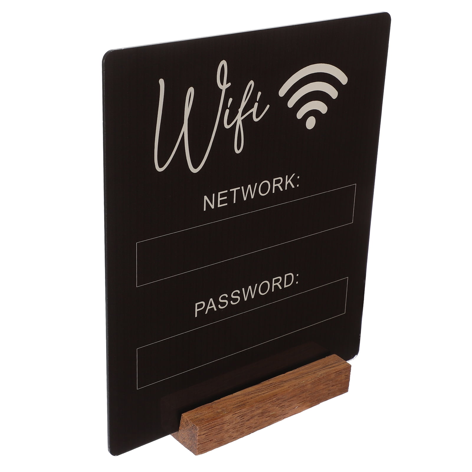 Acrylic Wifi Reminder Password Stand Desk Board Holder Black - Walmart.com