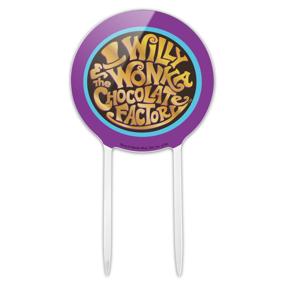 Acrylic Willy Wonka and the Chocolate Factory Logo Cake Topper Party ...