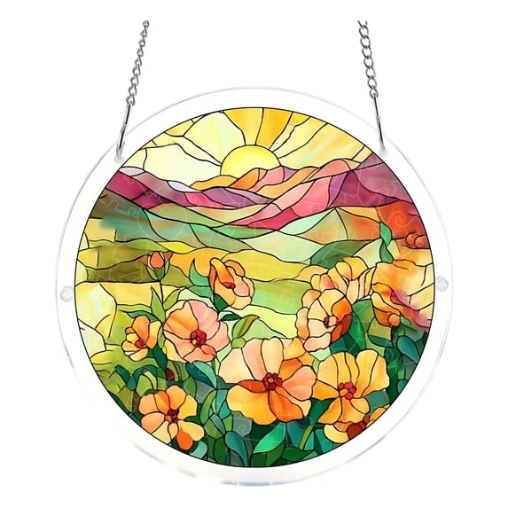 Acrylic Wind Chime Hanging Ornament with Artistic River Landscape Print ...