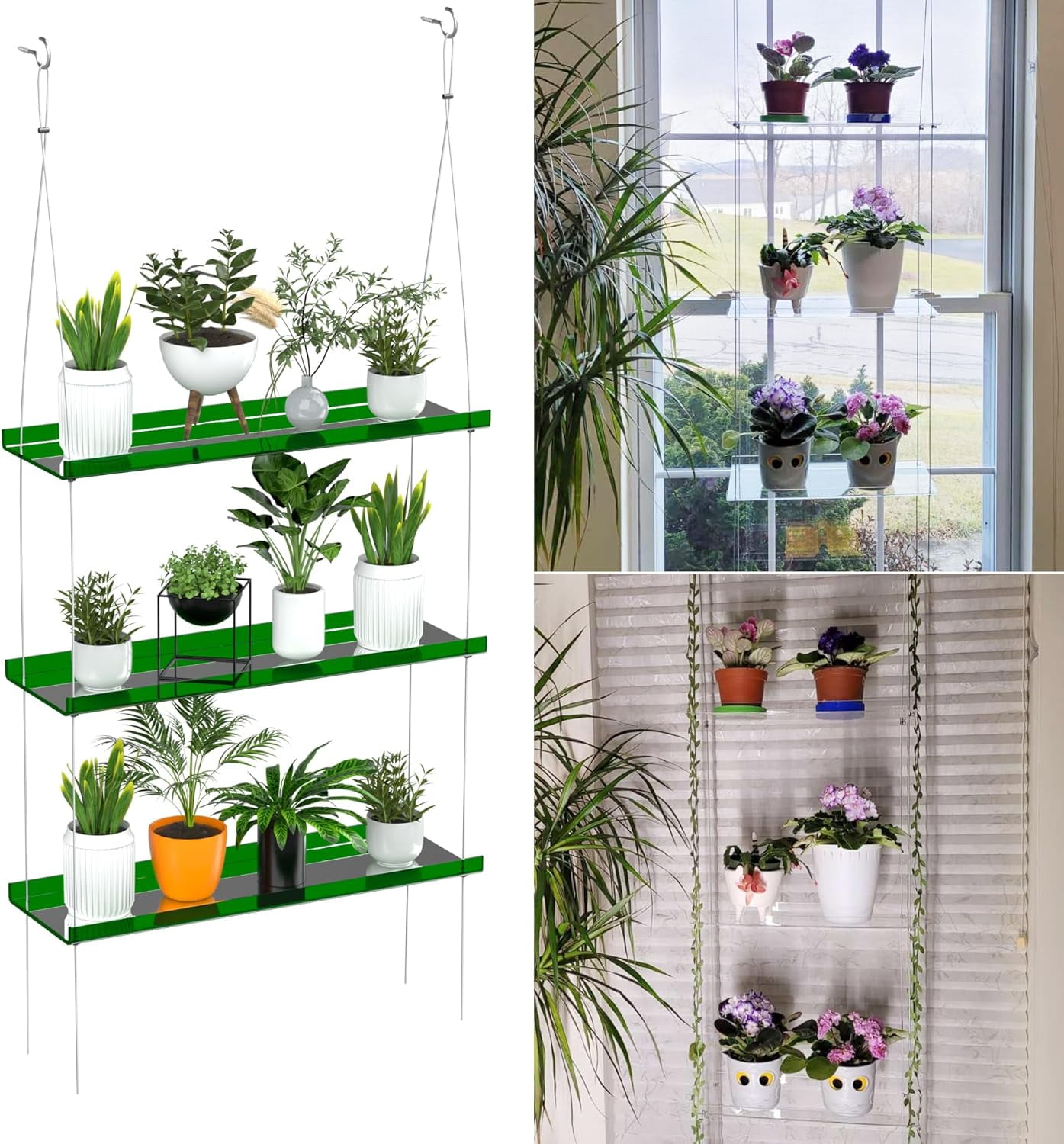 Acrylic Window Boxes Plant Shelves for Windows, Acrylic Hanging Window ...