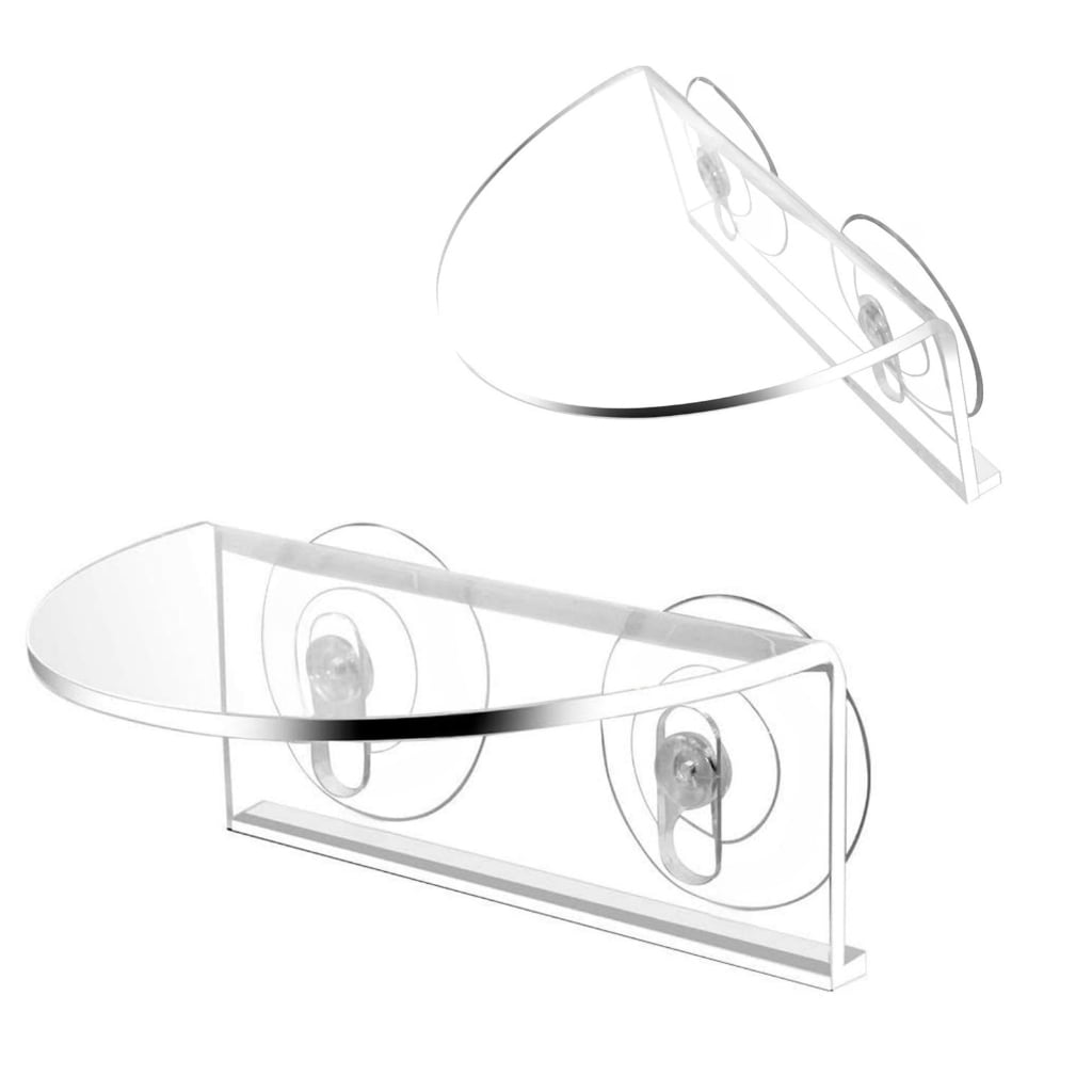 Acrylic Window Sill Plant Shelf with Suction Cups and Support Brackets ...