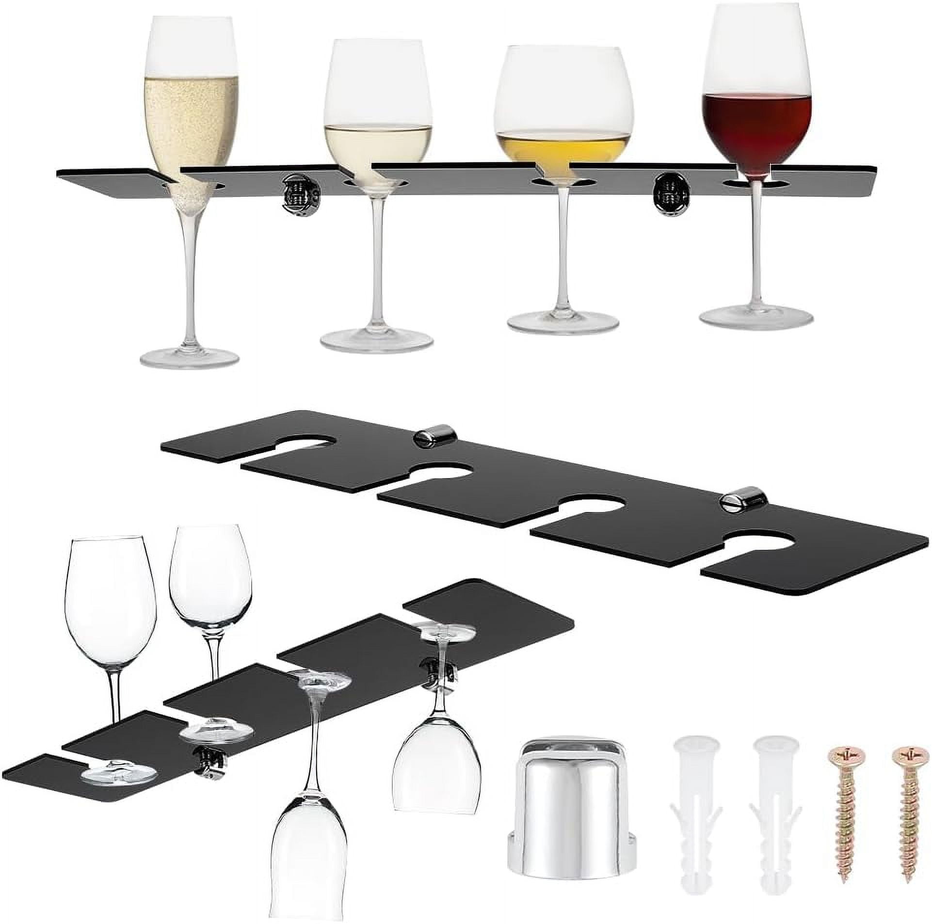 Acrylic Wine Glass Holders Wall Mounted Black Wine Glass Storage Rack ...