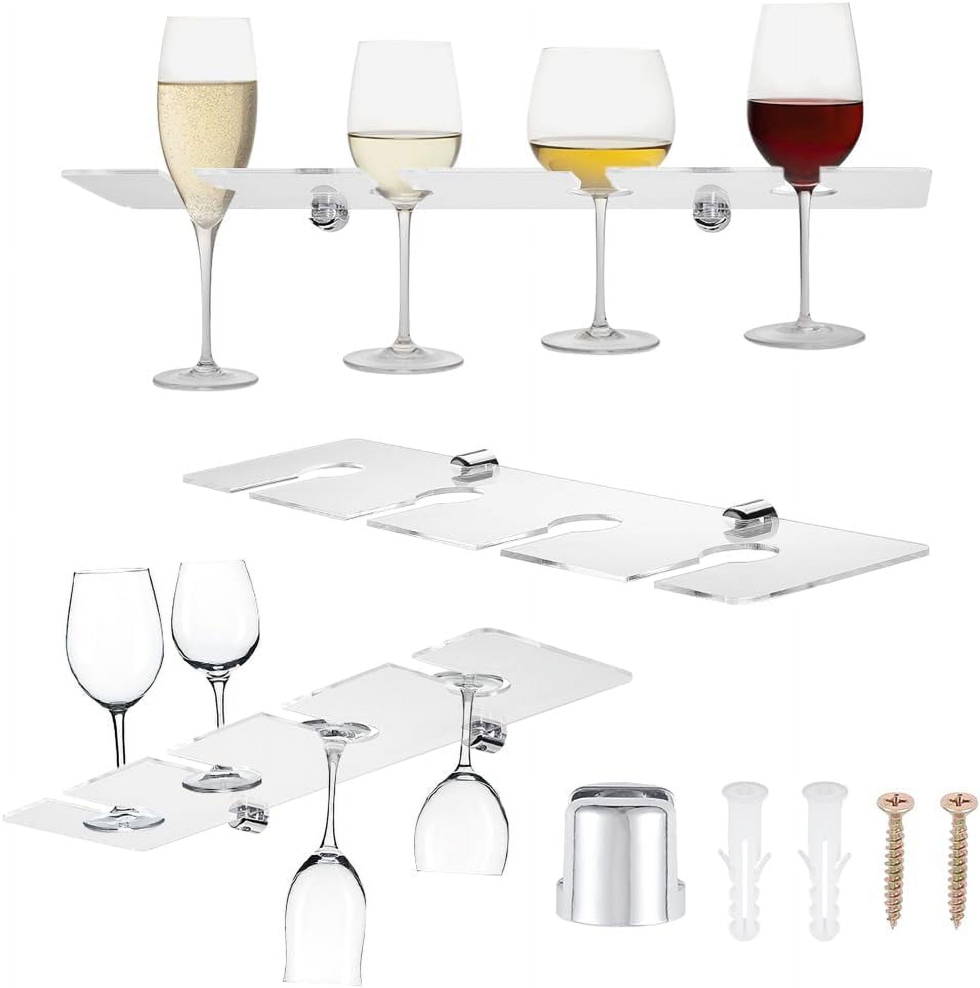 Acrylic Wine Glass Holders Wall Mounted Clear Wine Glass Storage Rack ...