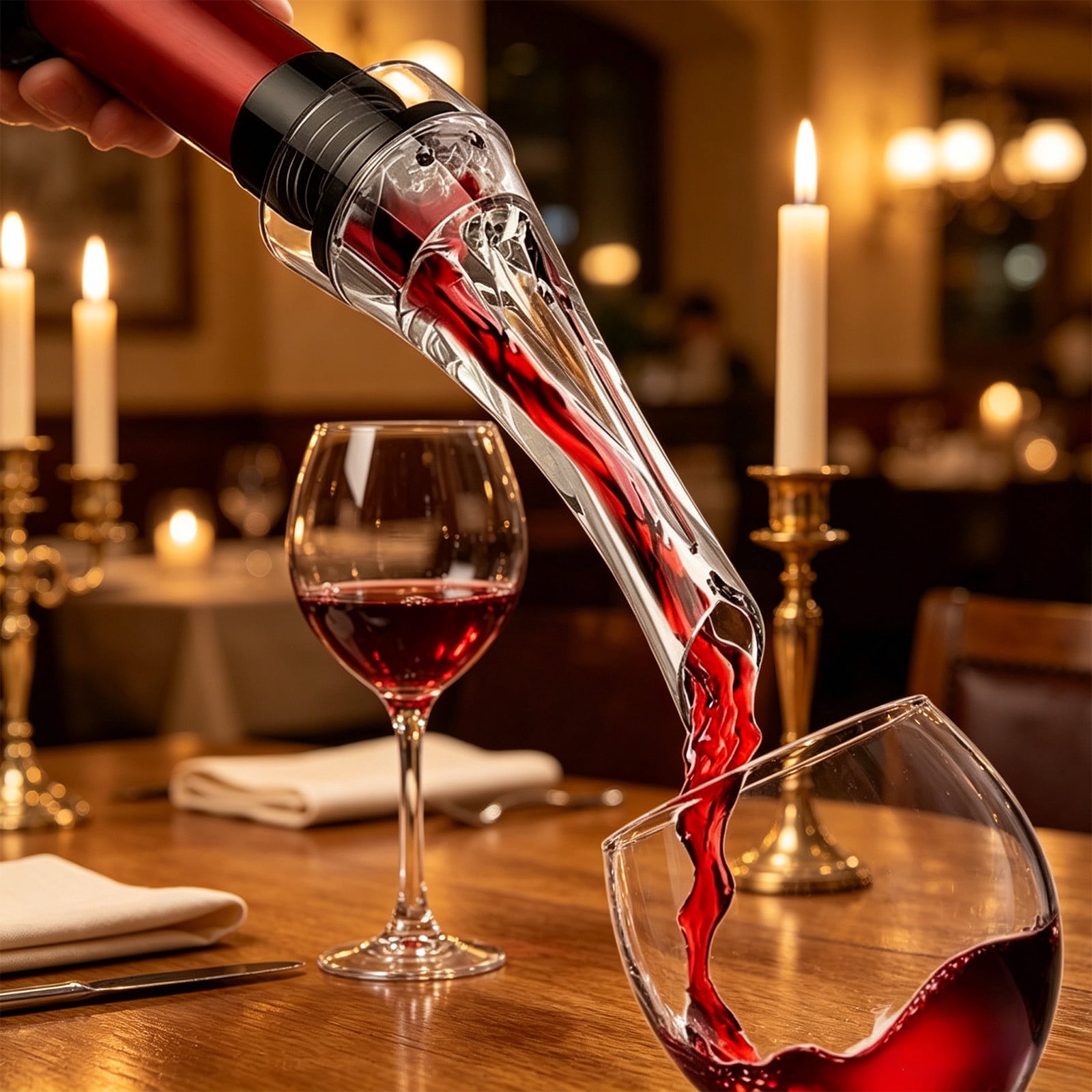 Acrylic Wine Pourer with Aerator - Leak Proof Drip Free Spout for Red ...
