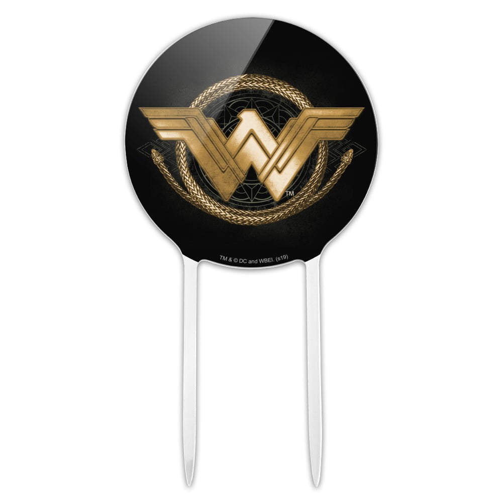 Acrylic Wonder Woman Movie Golden Lasso Logo Cake Topper Party ...