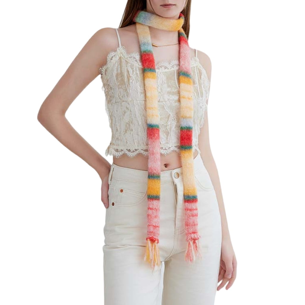 Acrylic Wool Skinny Scarf Ladies Versatiles Scarves Comfortable ...