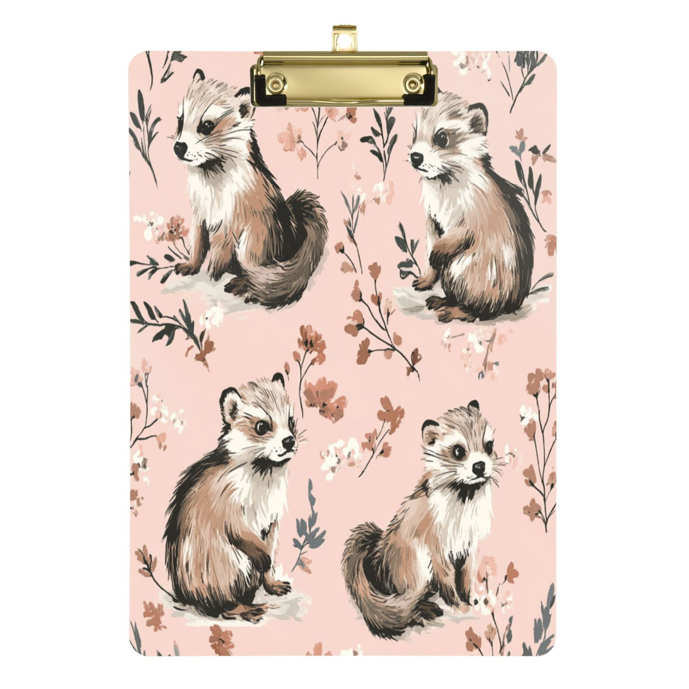 Acrylic Writing Tablet,Cute Mink12.5"×9"Rectangular One-sided Printed ...