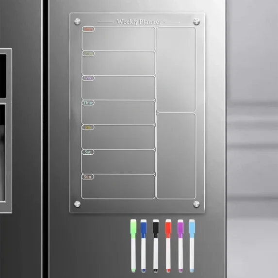 Acrylic magnetic menu board for kitchen, acrylic weekly calendar for ...