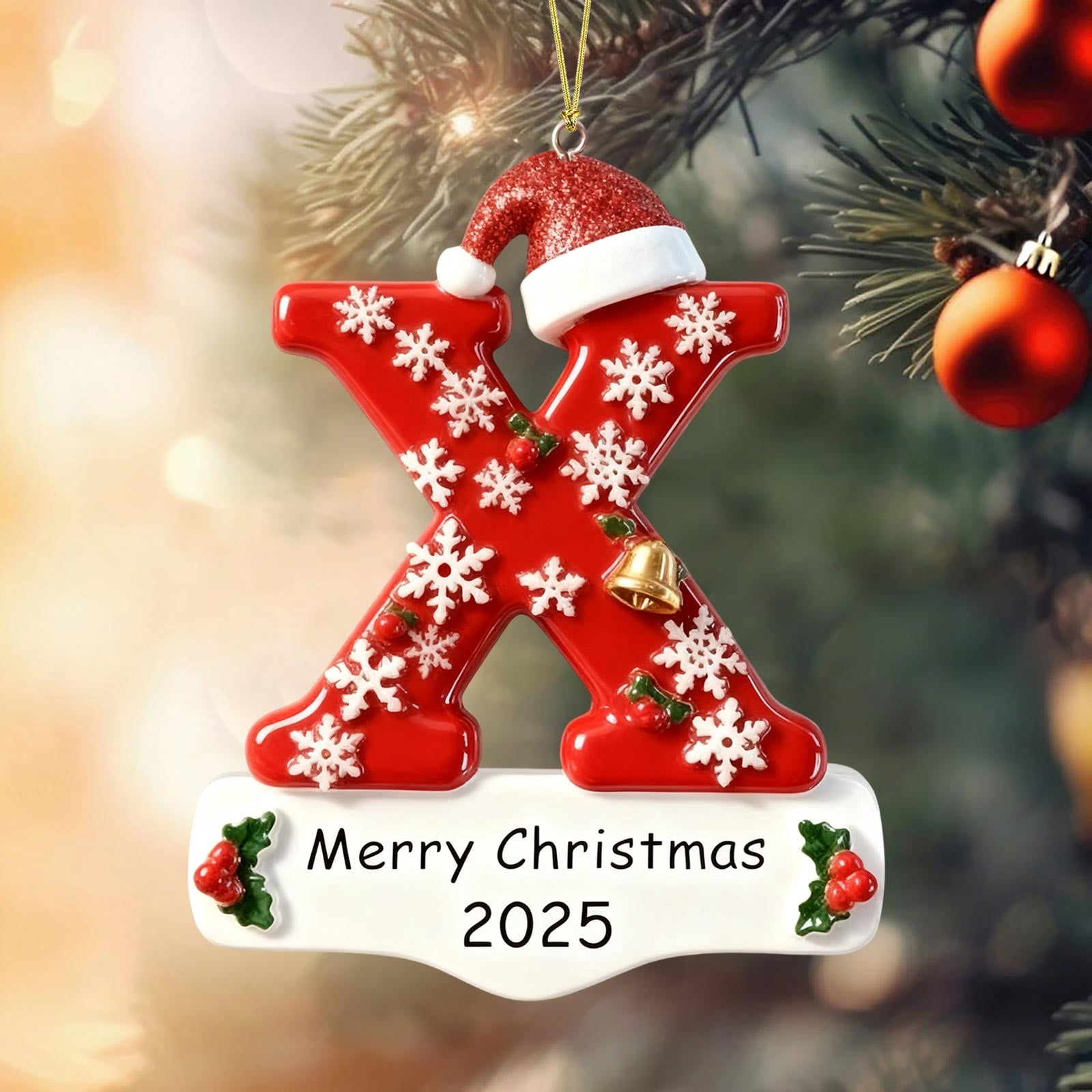 Acrylic mini Christmas letter ornaments, 3.5 inches, Christmas ...
