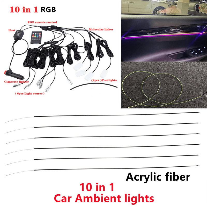 Acrylic optic fiber lights rgb ambient light sound control with 12v ...