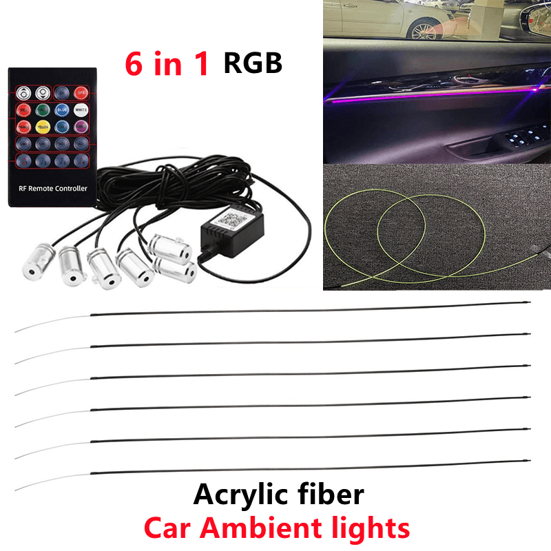 Acrylic optic fiber lights rgb ambient light sound control with 12v ...