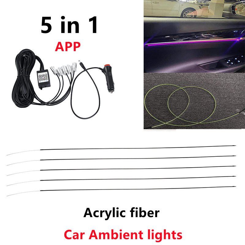 Acrylic optic fiber lights rgb ambient light sound control with 12v ...