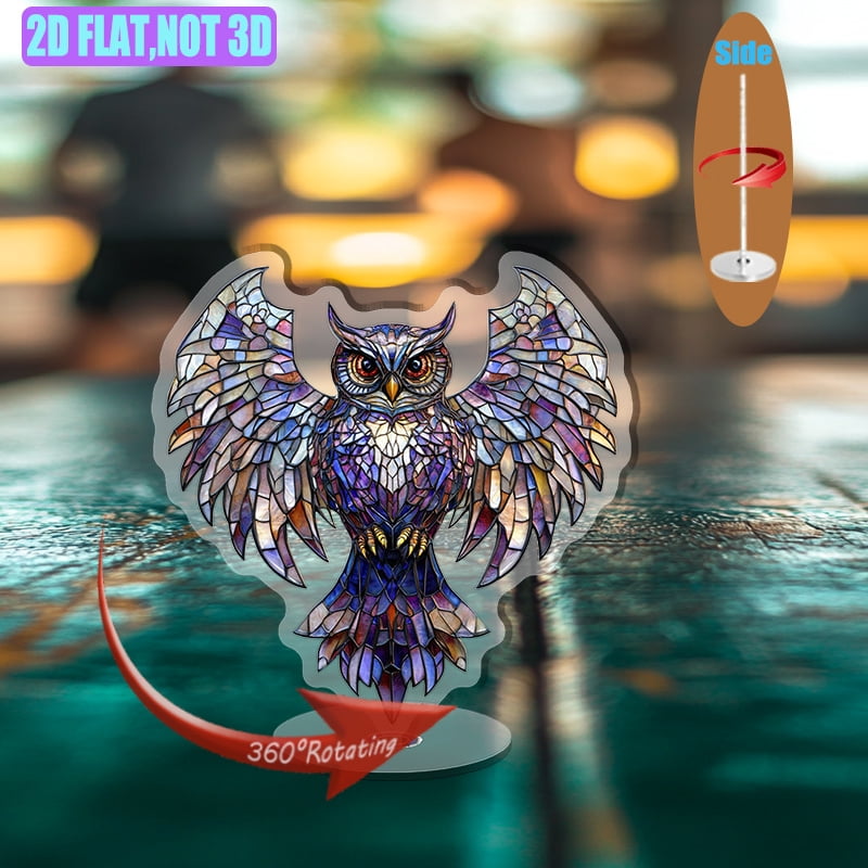 Acrylic rotating display features an eerie ghostly owl-serpent with ...