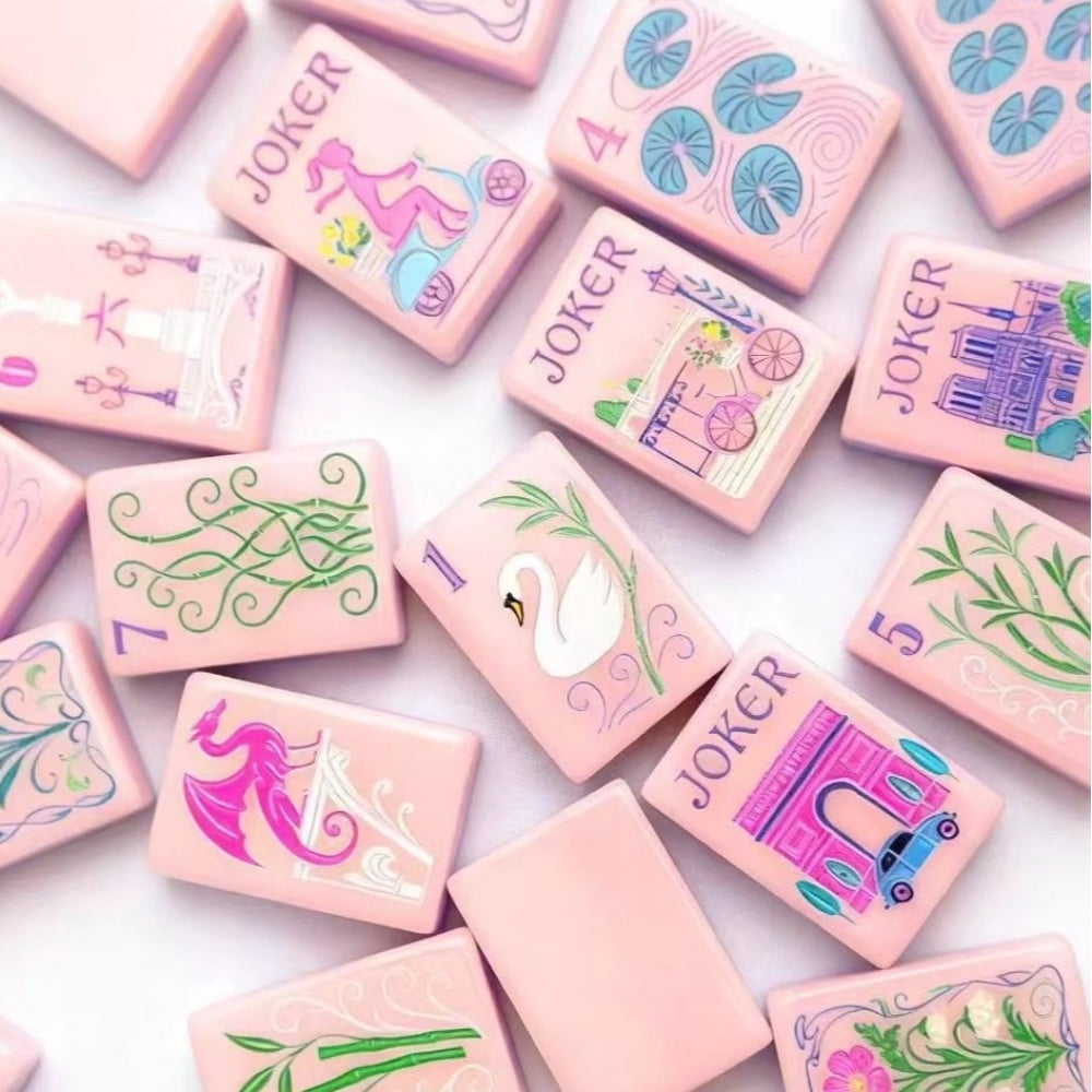Acrylic single-layer white American Mahjong Tile, casual mahjong set ...
