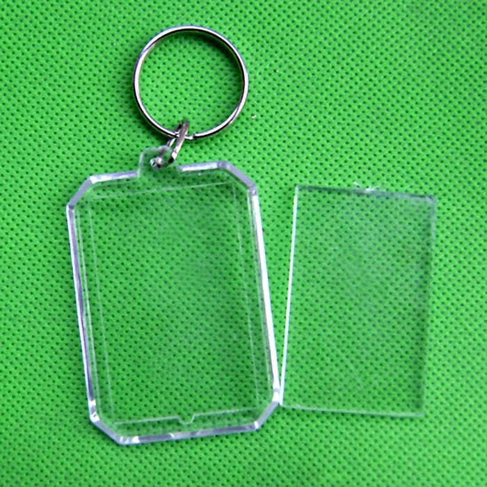 Acrylic transparent keychain photo key pendant blank plastic keychain ...