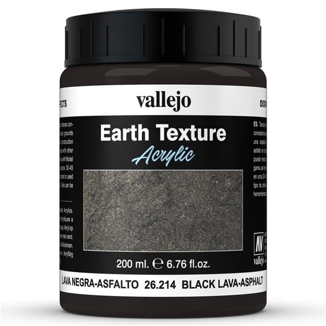 Acrylicos Vallejo 200 ml Diorama Effects Earth Black Lava-Asphalt Paint ...
