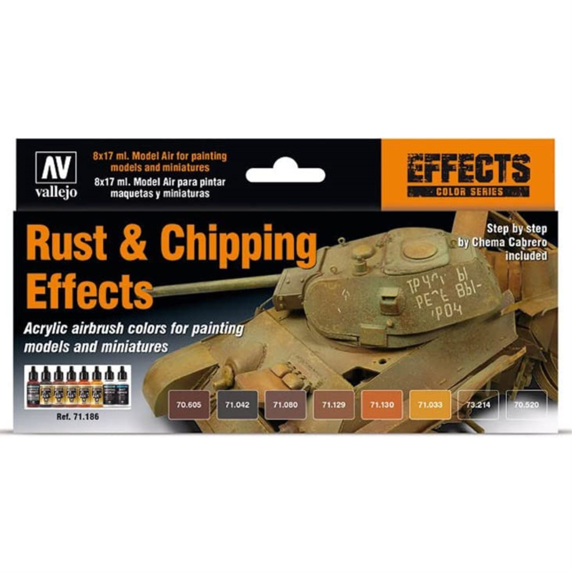 Acrylicos Vallejo VJP71186 17 ml Acrylic Paints Rust & Chipping Effects ...