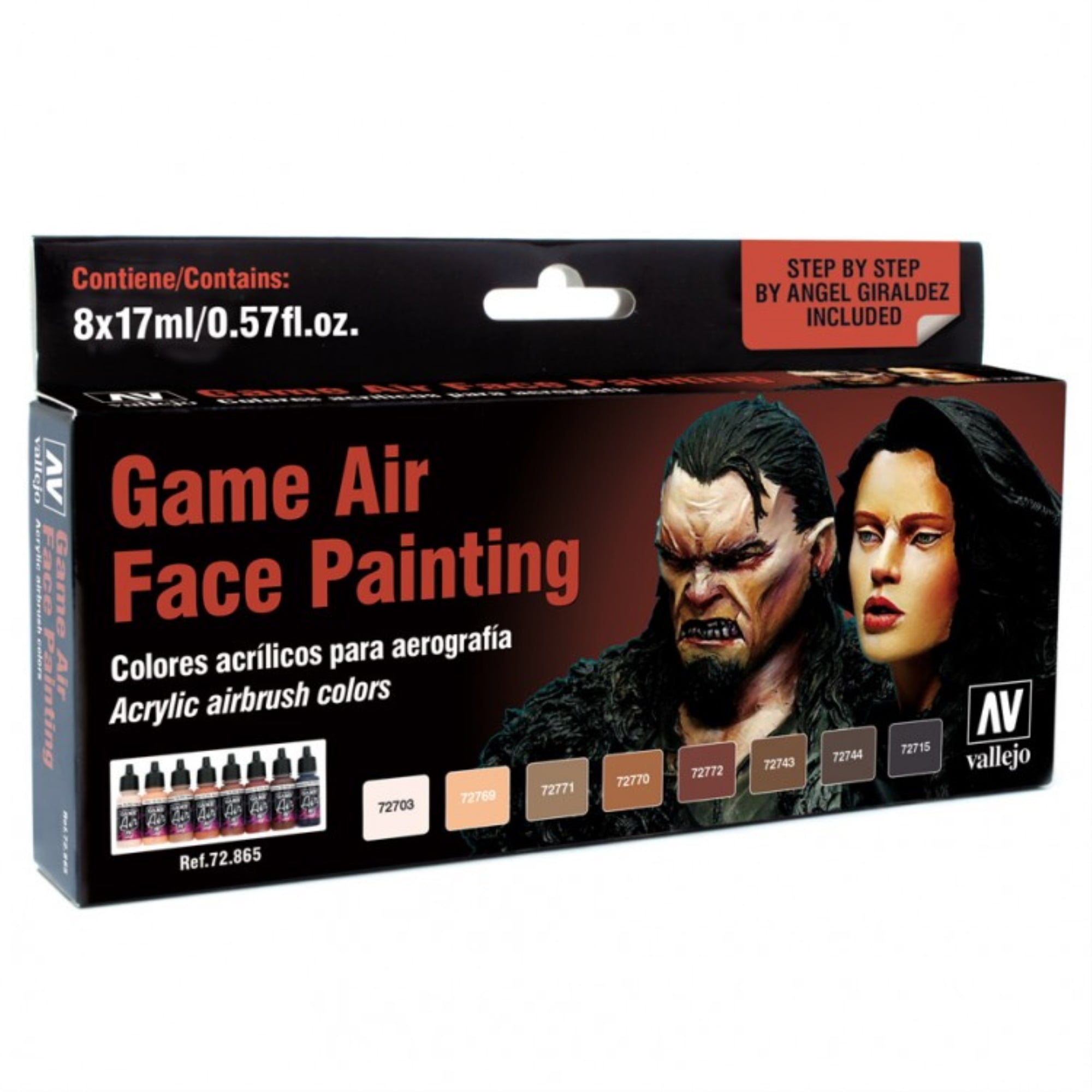 Acrylicos Vallejo VJP72865 Game Air Face Painting Color Set - Walmart.com