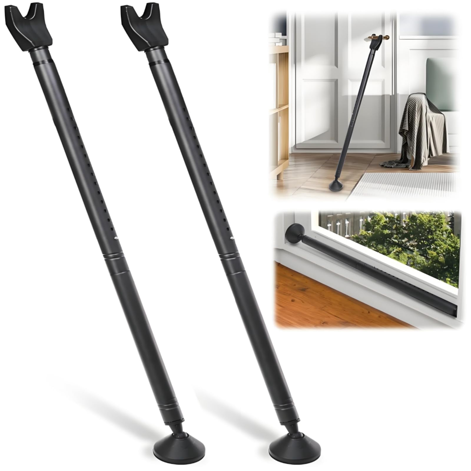 Acshio 2 Pack Door Security Bars, Anti-Slip Heavy Duty Door Stoppers ...