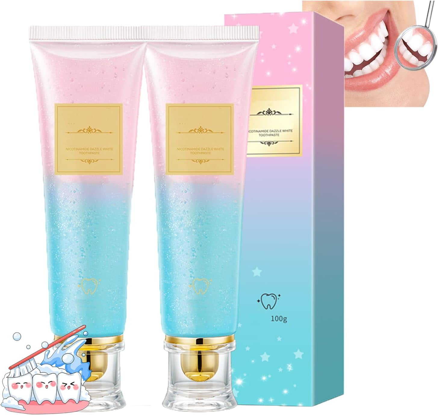 Acss-Art Radi-Ant Whitening Toothpaste, 100g Easilyous Bright White ...