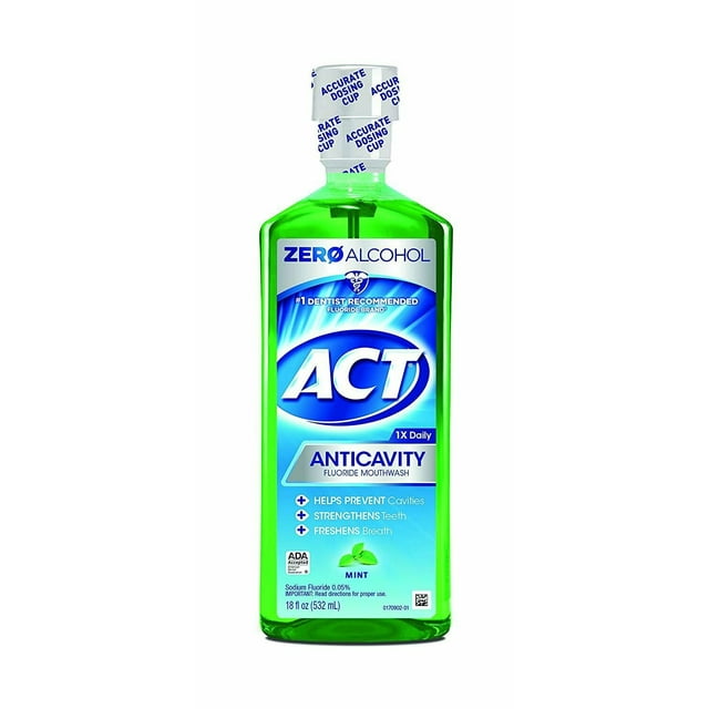 Act Anti-Cavity Mouthwash Flouride Freshens Breath, Mint, 18oz, 2-Pack ...