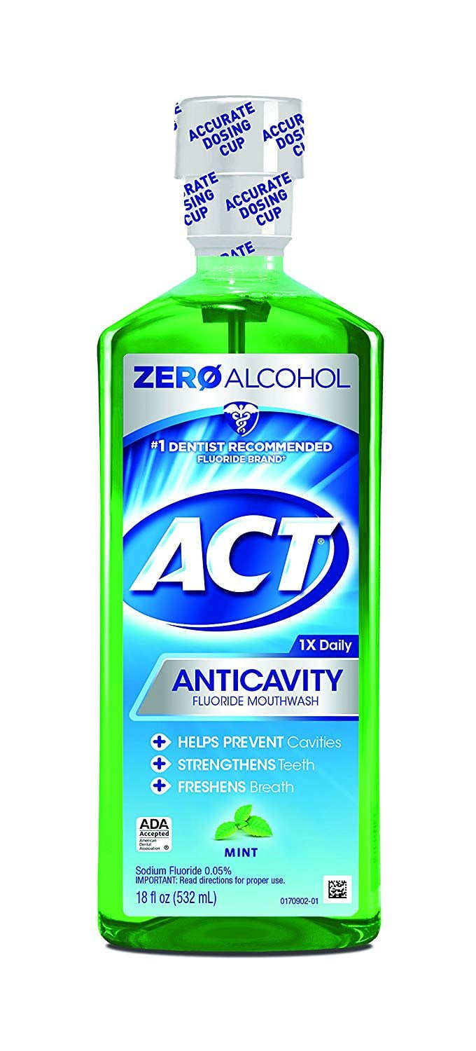 POND'S Act Anti-Cavity Mouthwash, Mint, 18Oz, Strengthens Teeth ...