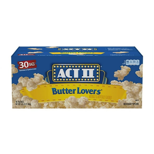 Act Ii Butter Lovers Microwave Popcorn (3oz., 30 Bags) - Walmart.com