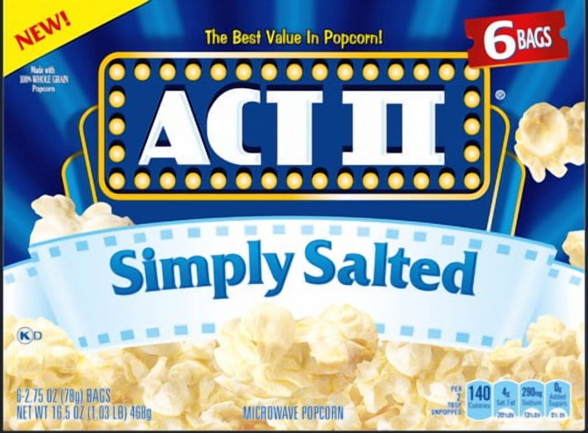 PR Act II Simply Salted 6pk 2.75oz - Walmart.com