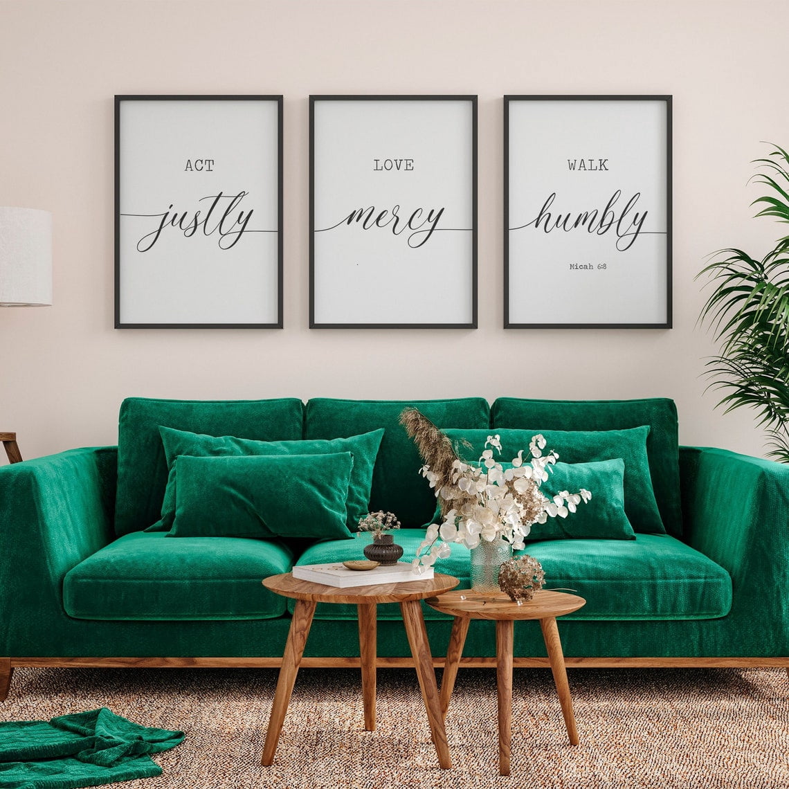 Act Justly Love Mercy Walk Humbly Sign Micah 6:8 Bible Verse Home Decor ...
