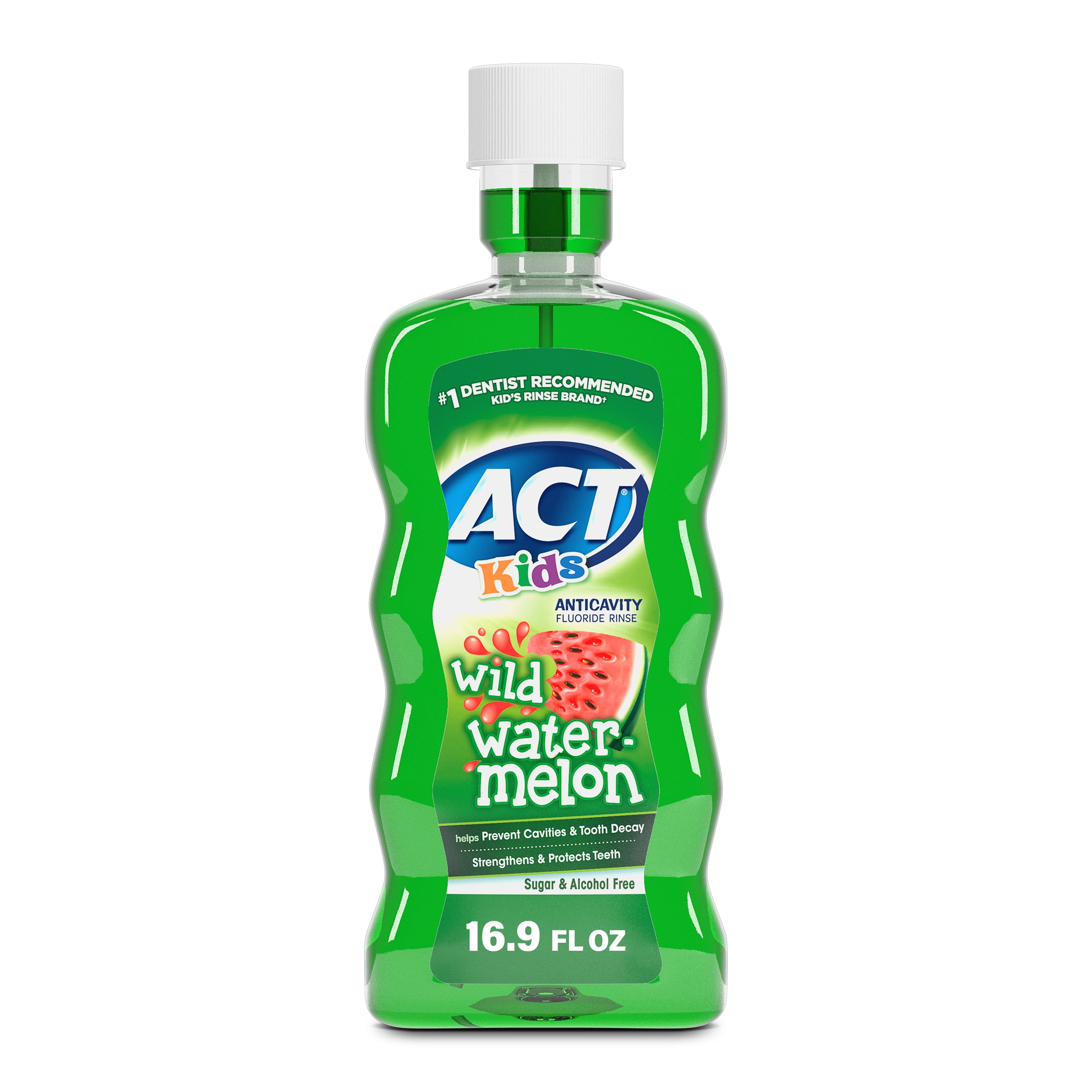 ACT Kids Anticavity Fluoride Mouthwash, Wild Watermelon, 16.9 fl. oz ...