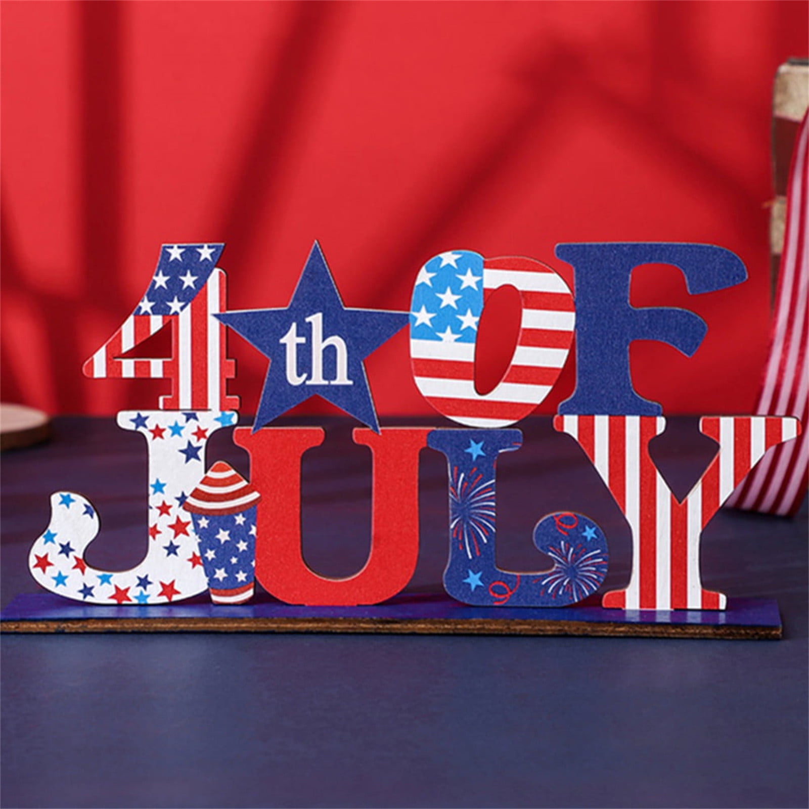 Act Now! Himiway Patriotic Letter Block Set Table Decorations for ...